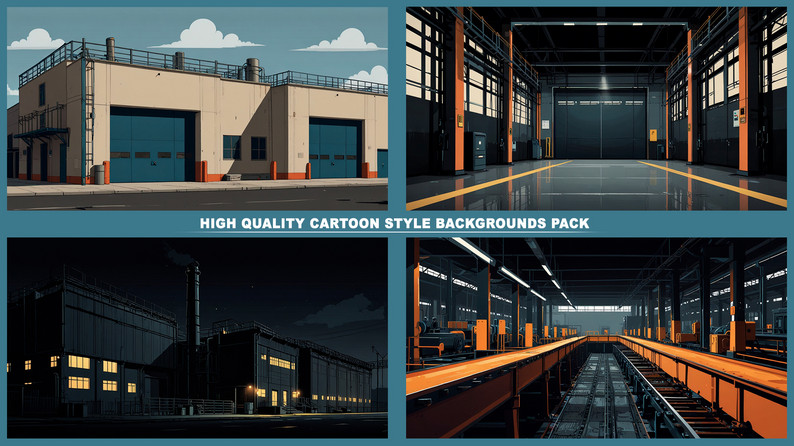 140+ FACTORY BACKGROUNDS by PIXELHUNT