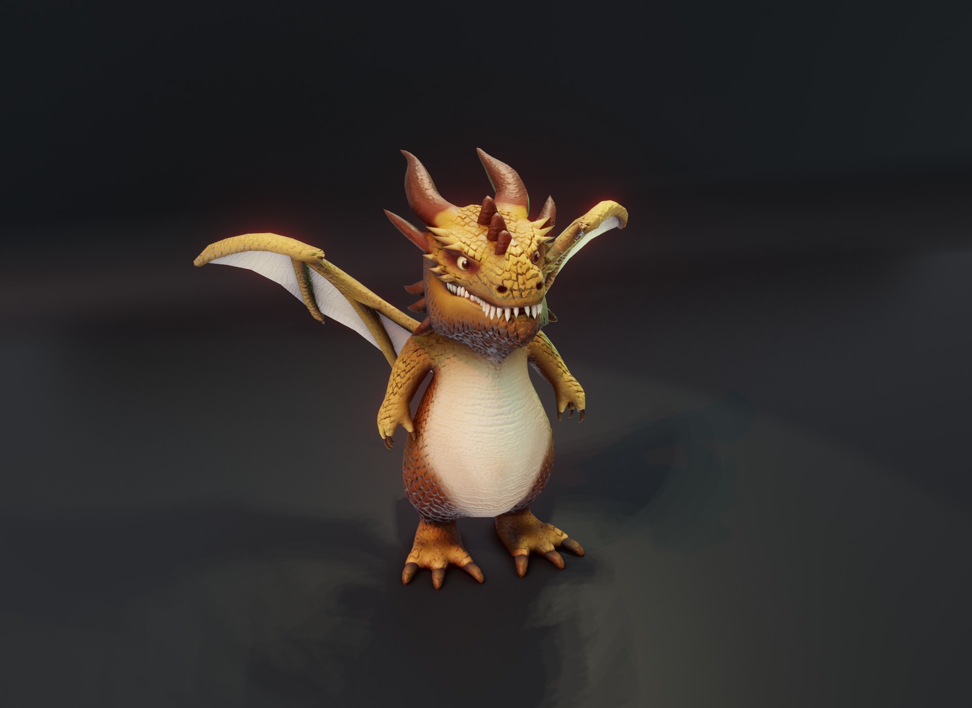 Cartoon Brown Dragon Animated Low-Poly 3D Model by 3DDisco