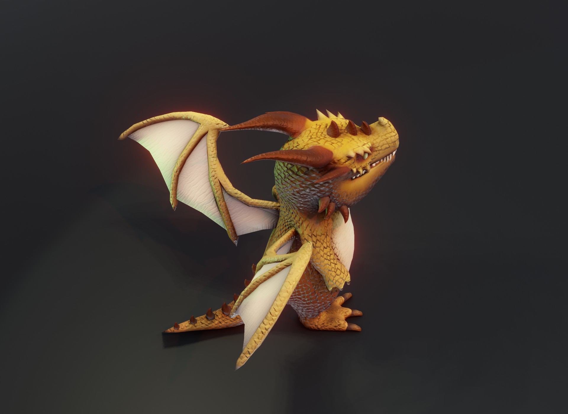 Cartoon Brown Dragon Animated Low-Poly 3D Model by 3DDisco