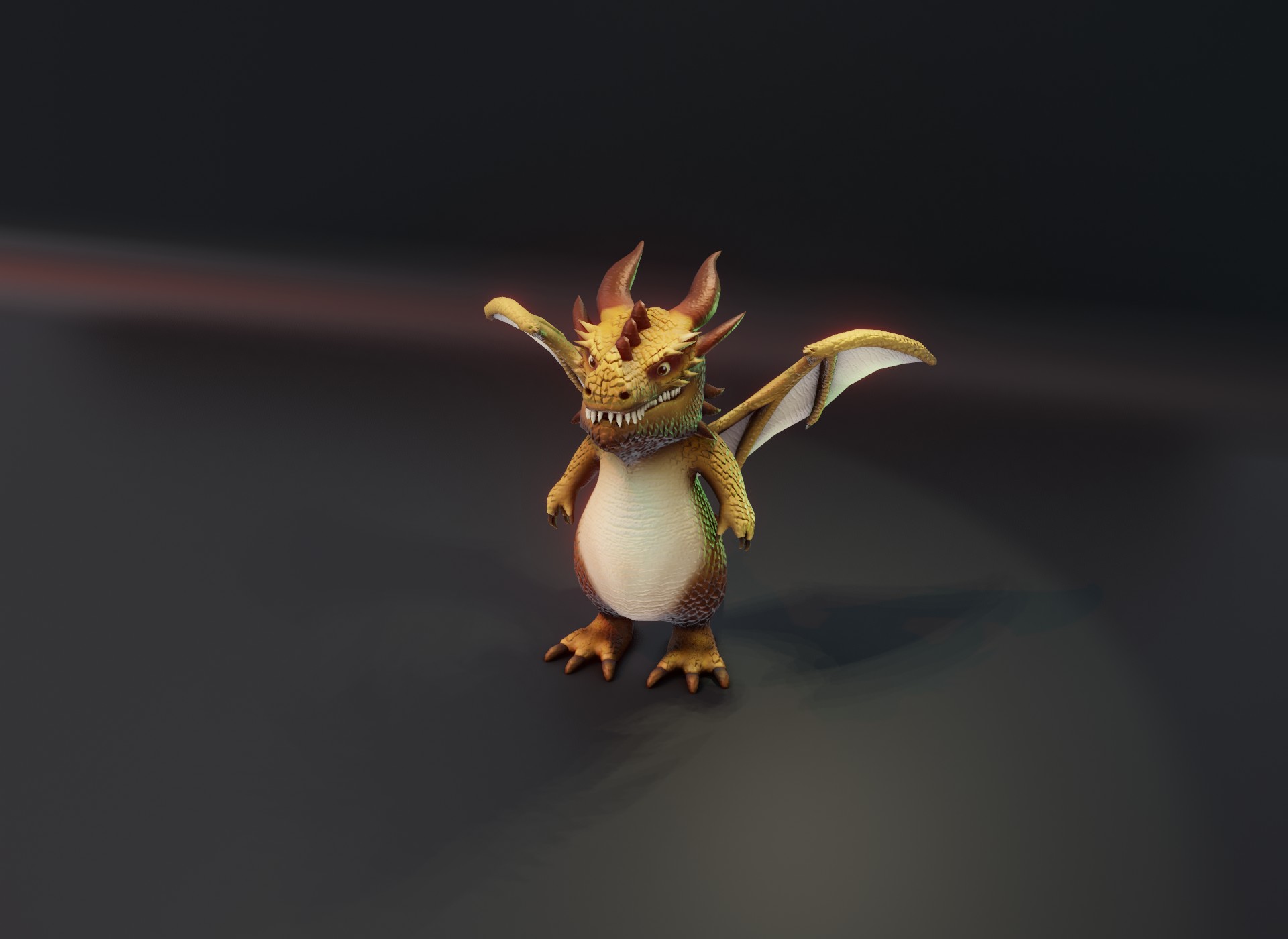 Cartoon Brown Dragon Animated Low-Poly 3D Model by 3DDisco