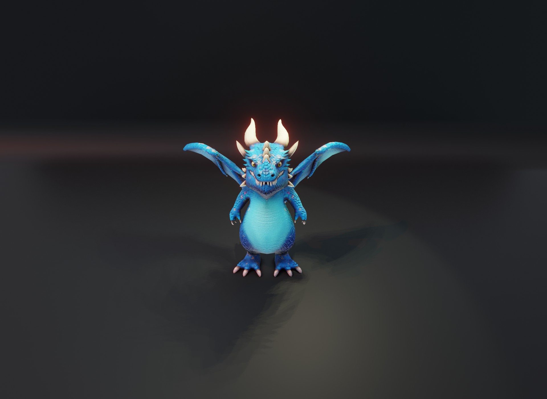 Cartoon Blue Dragon Animated Low-Poly 3D Model by 3DDisco