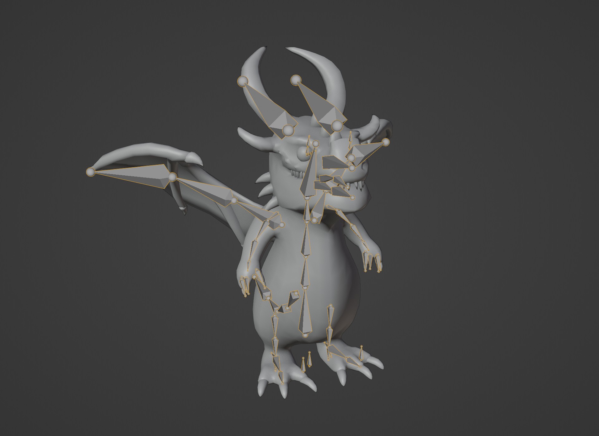 Cartoon Brass Dragon Animated Low-Poly 3D Model by 3DDisco