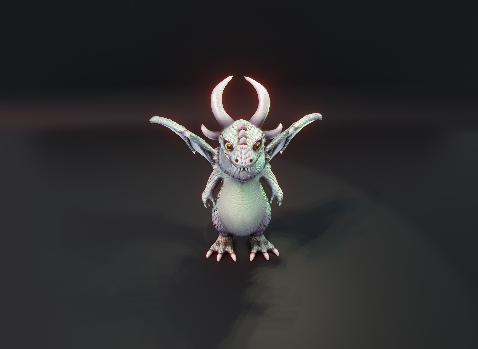 Cartoon Silver Dragon Animated Low-Poly 3D Model by 3DDisco