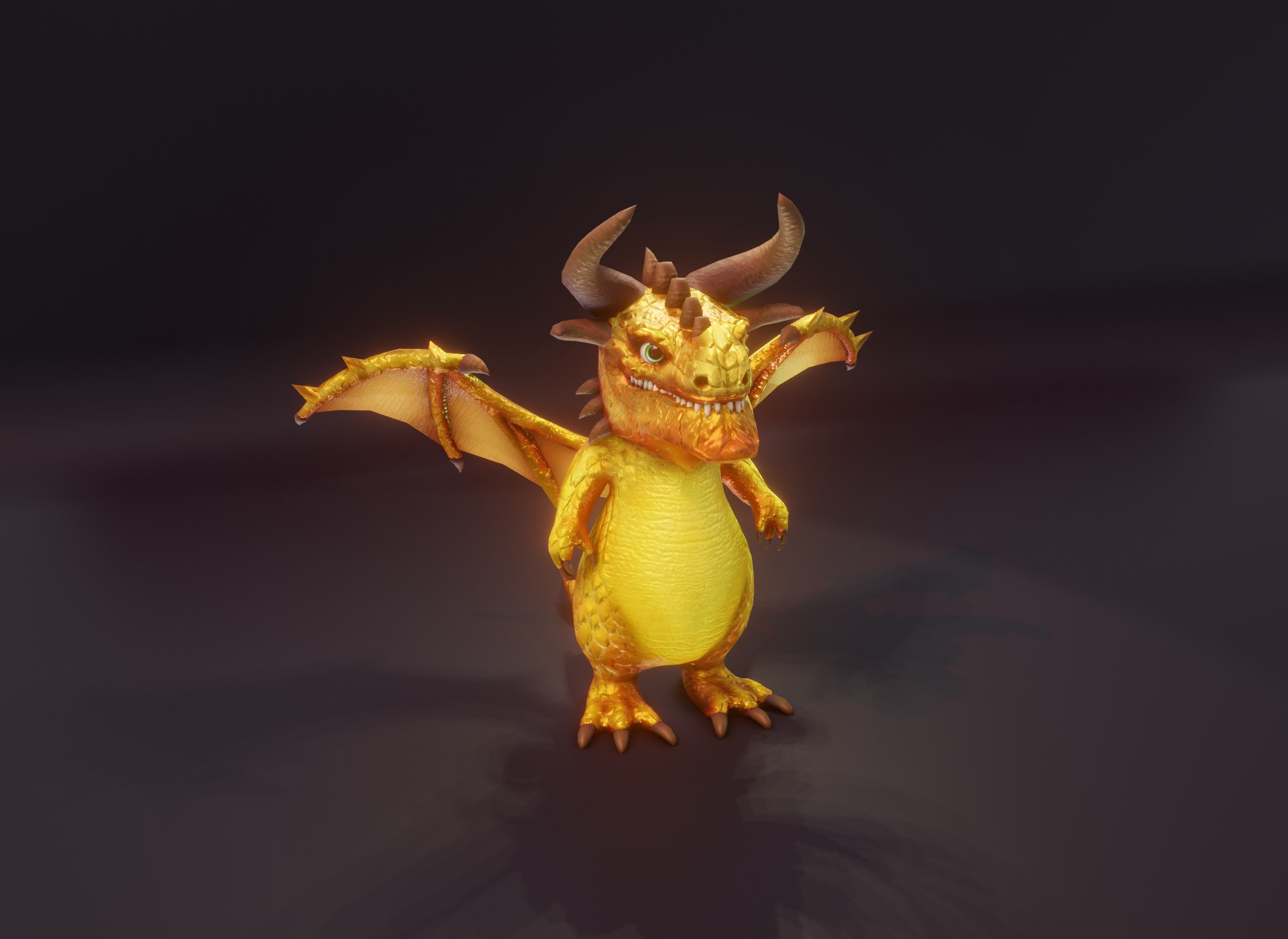 Cartoon Topaz Dragon Animated Low-Poly 3D Model by 3DDisco