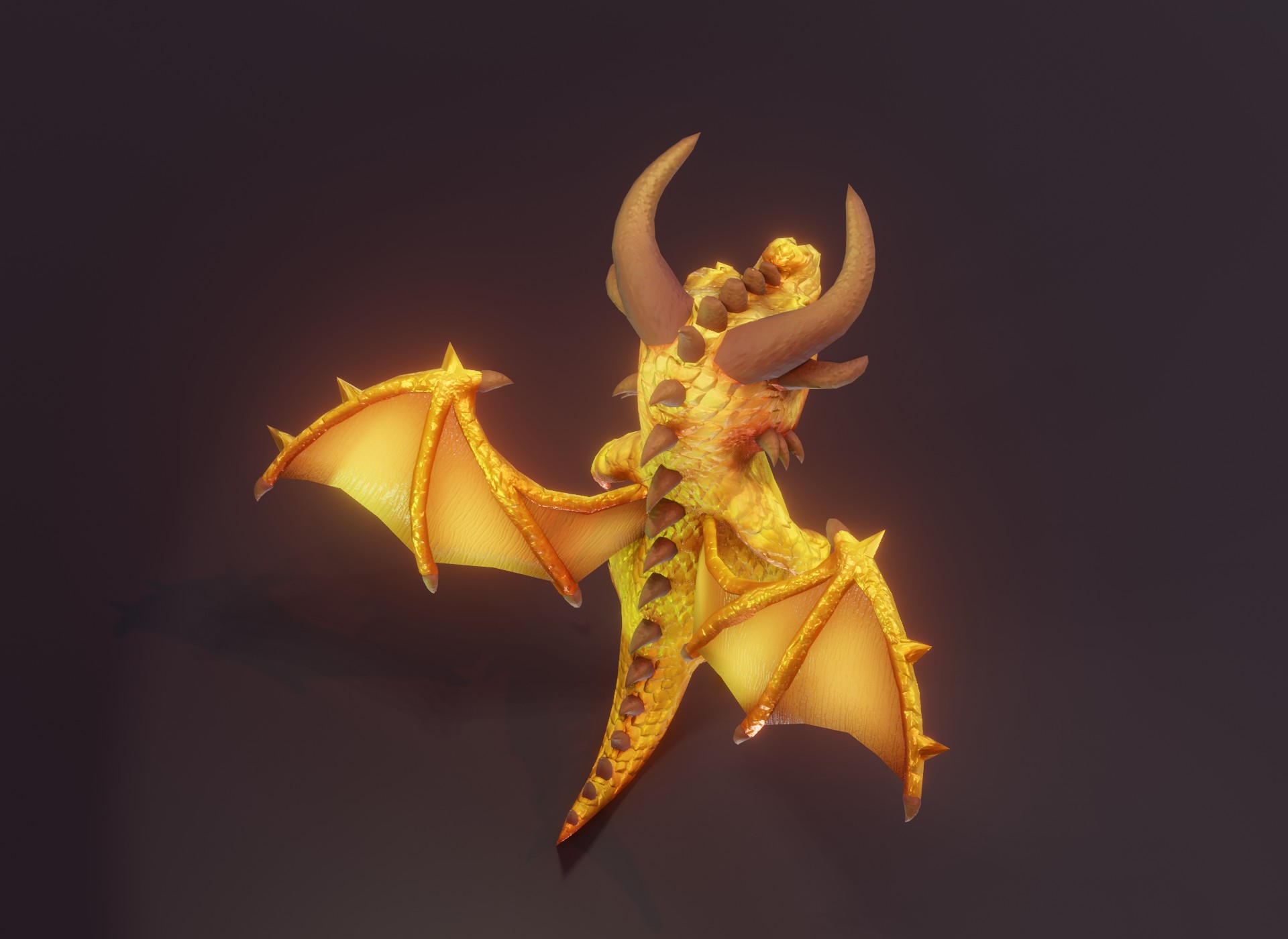 Cartoon Topaz Dragon Animated Low-Poly 3D Model by 3DDisco