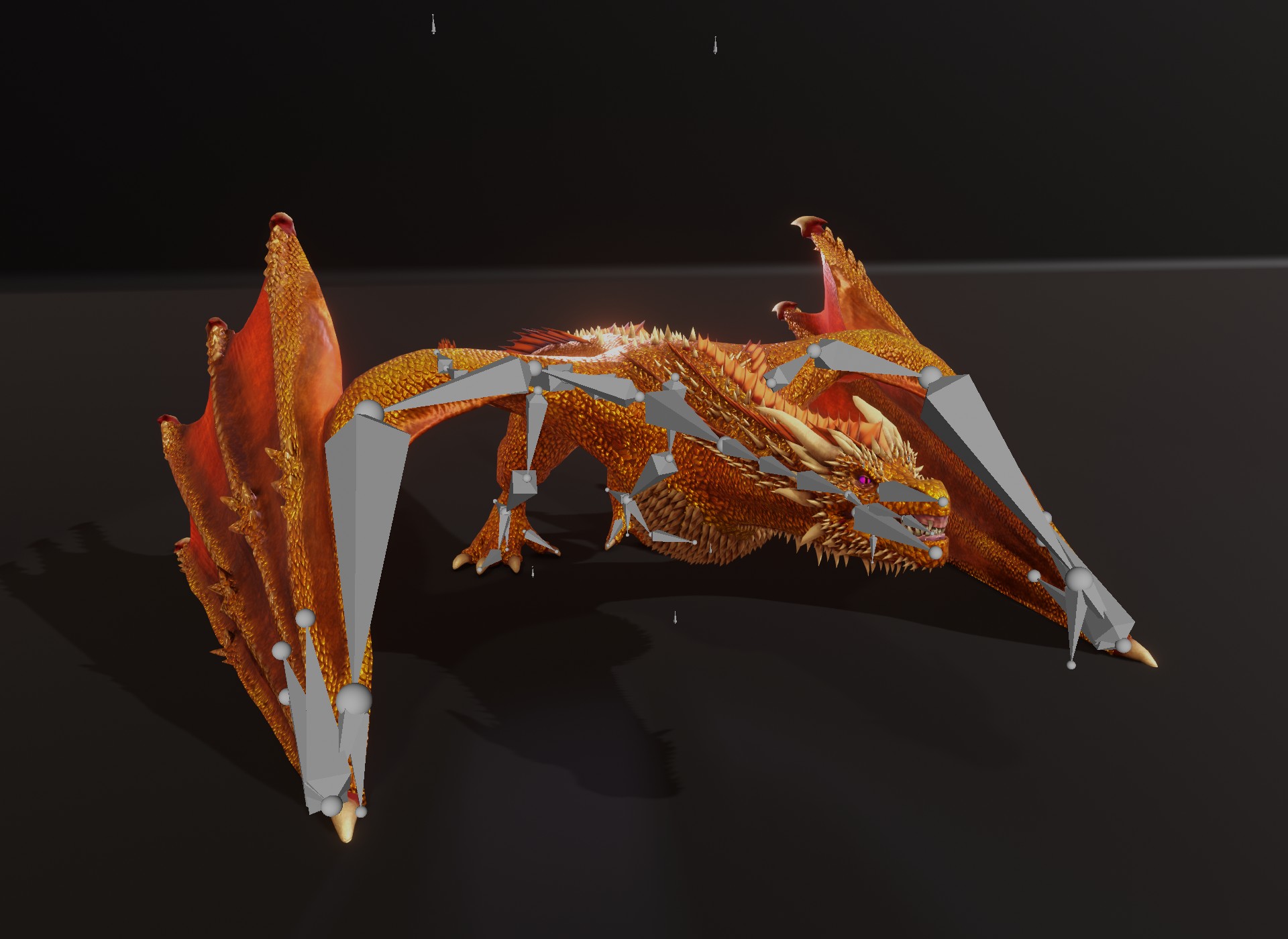 Realistic Gold Wyvern Animated Game-Ready Low-Poly 3D Model by 3DDisco