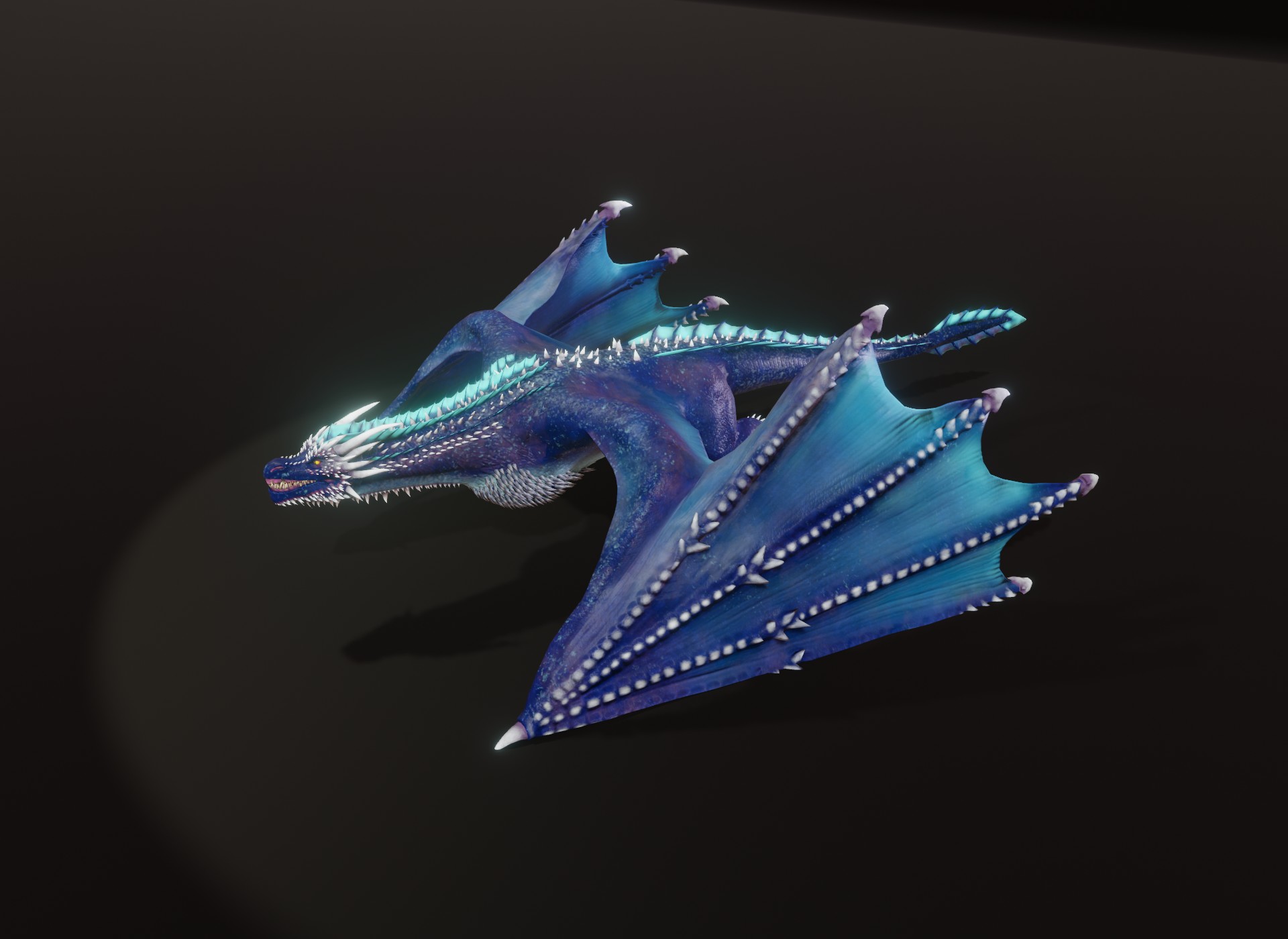 Realistic Blue Wyvern Animated Game-Ready Low-Poly 3D Model by 3DDisco