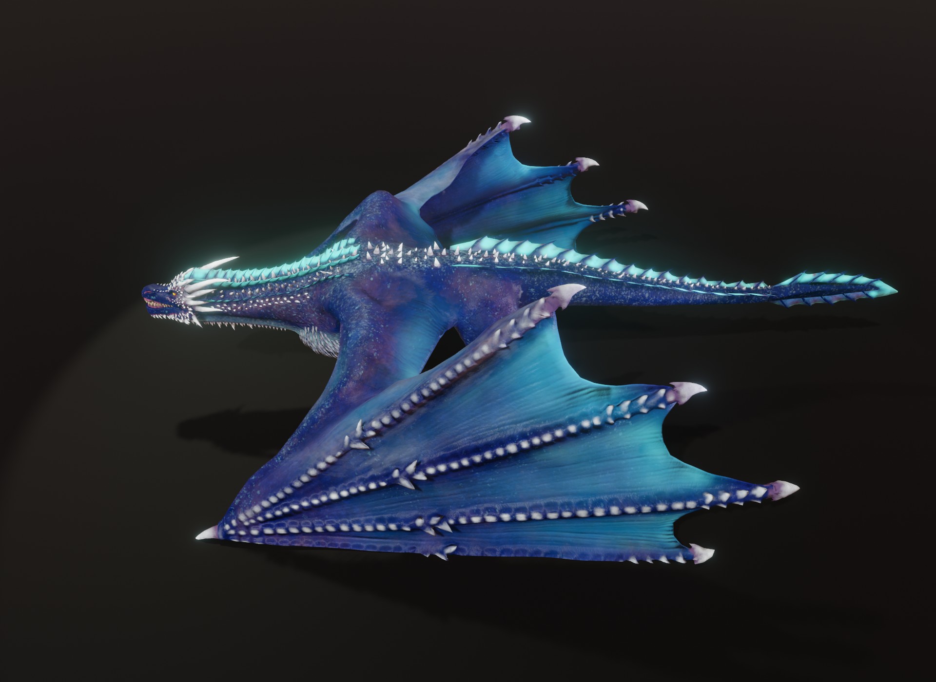 Realistic Blue Wyvern Animated Game-Ready Low-Poly 3D Model by 3DDisco