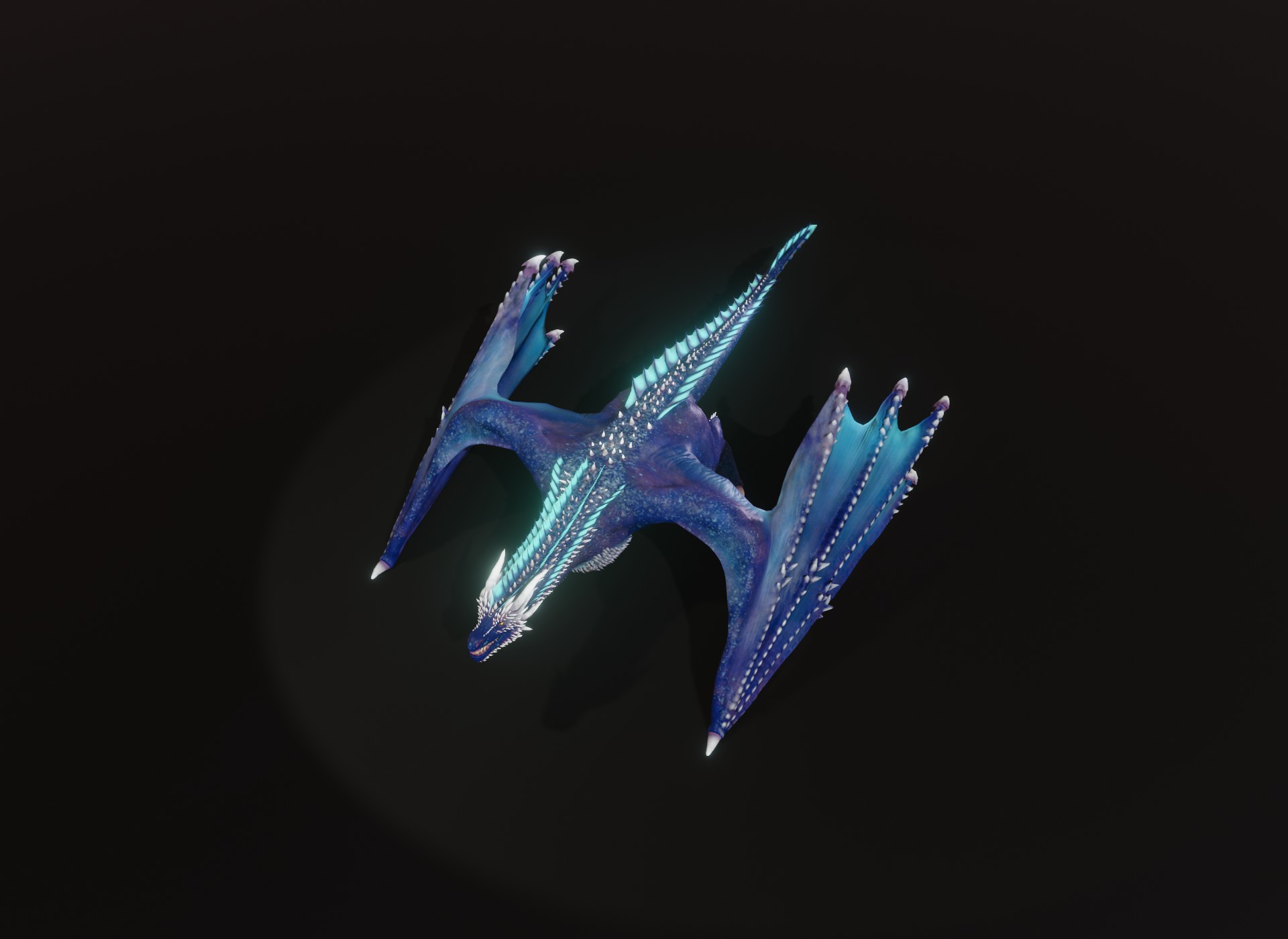 Realistic Blue Wyvern Animated Game-Ready Low-Poly 3D Model by 3DDisco