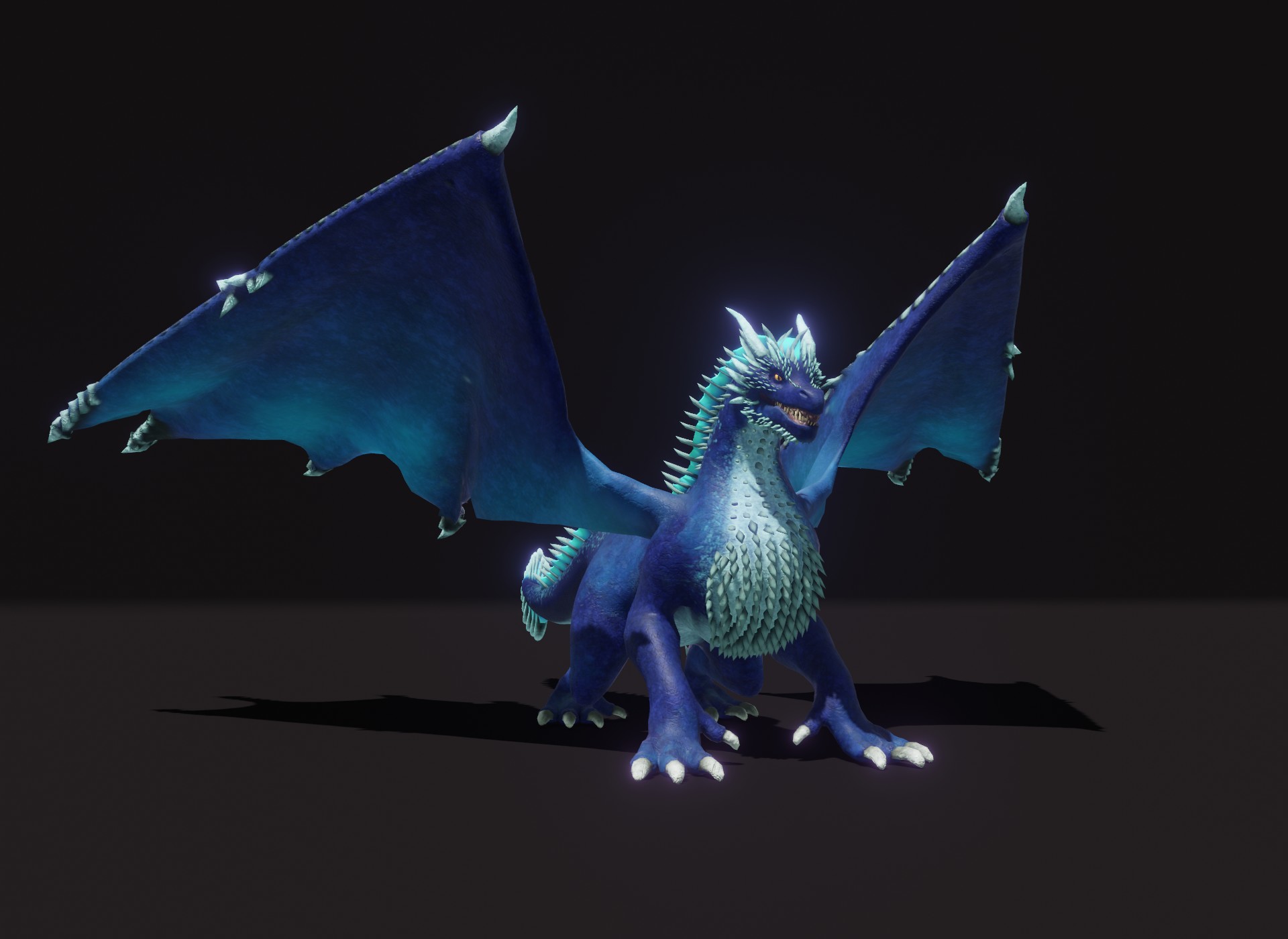 Realistic Blue Dragon Animated Low-Poly 3D Model by 3DDisco