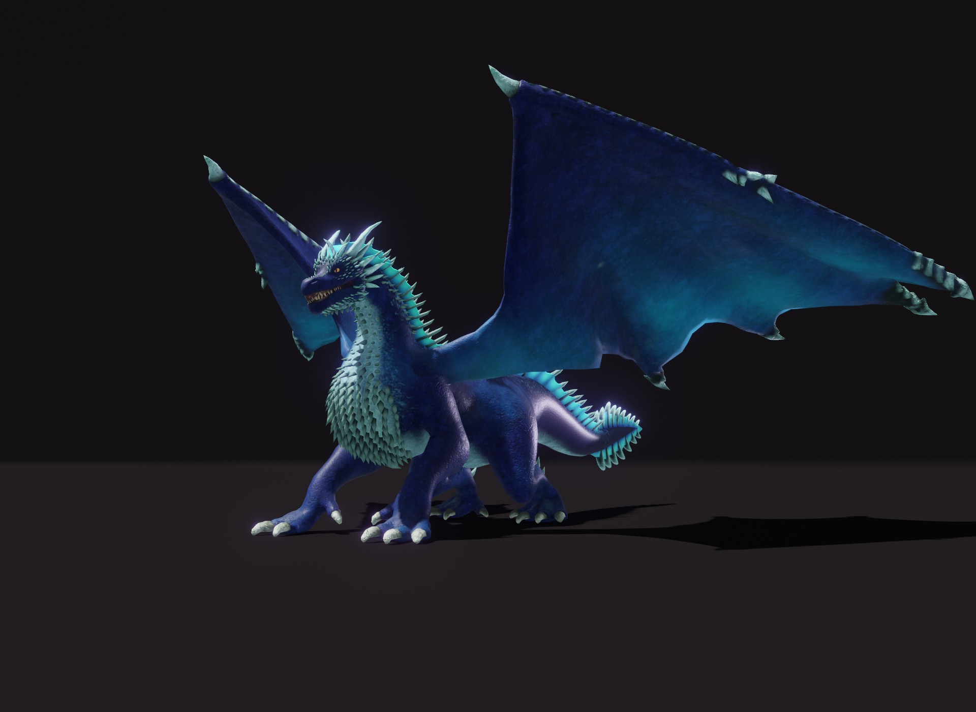 Realistic Blue Dragon Animated Low-Poly 3D Model by 3DDisco