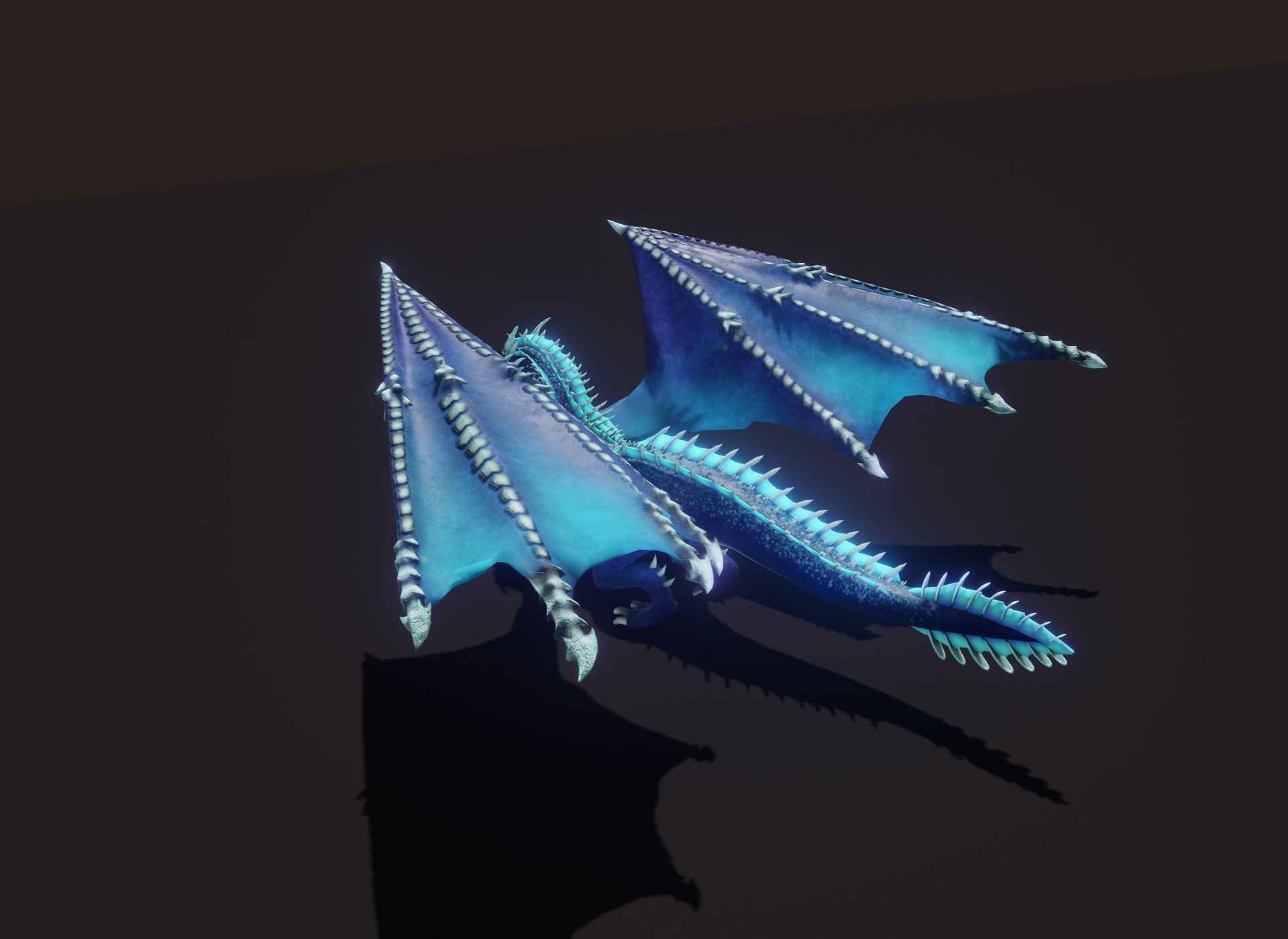 Realistic Blue Dragon Animated Low-Poly 3D Model by 3DDisco