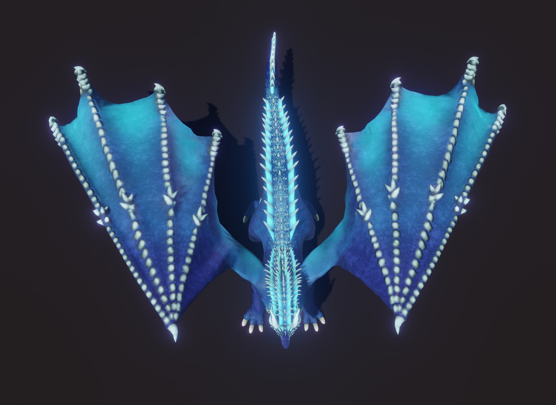 Realistic Blue Dragon Animated Low-Poly 3D Model by 3DDisco