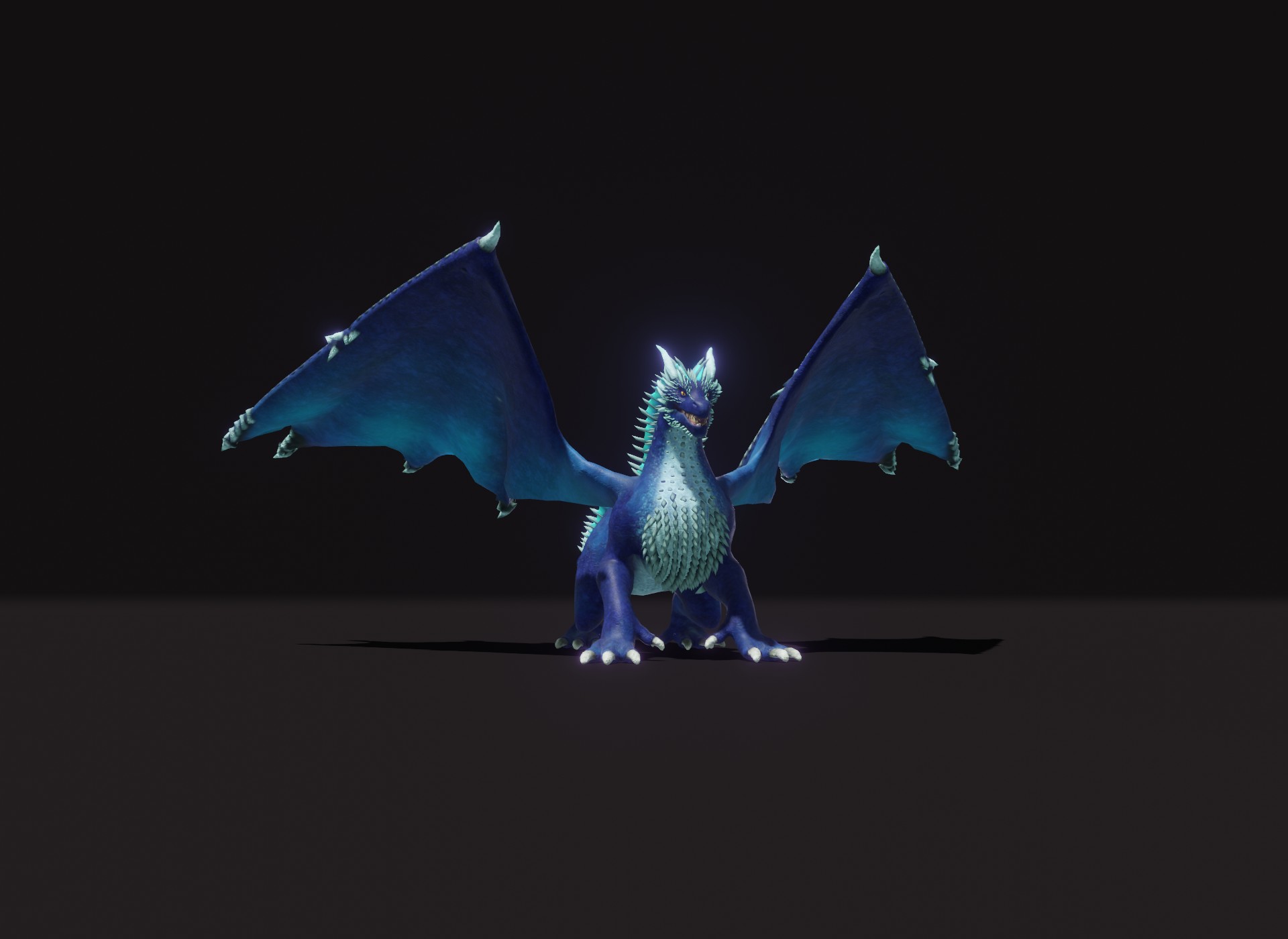 Realistic Blue Dragon Animated Low-Poly 3D Model by 3DDisco