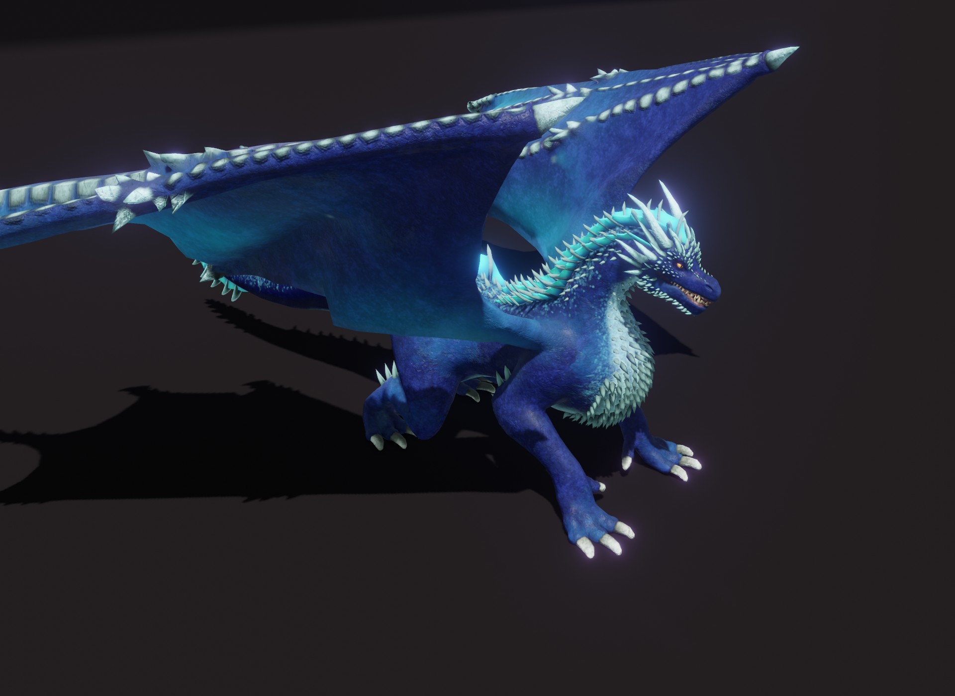 Realistic Blue Dragon Animated Low-Poly 3D Model by 3DDisco