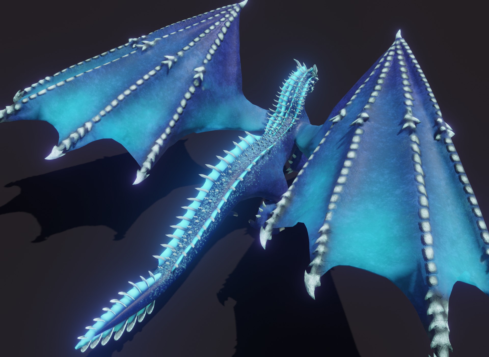Realistic Blue Dragon Animated Low-Poly 3D Model by 3DDisco
