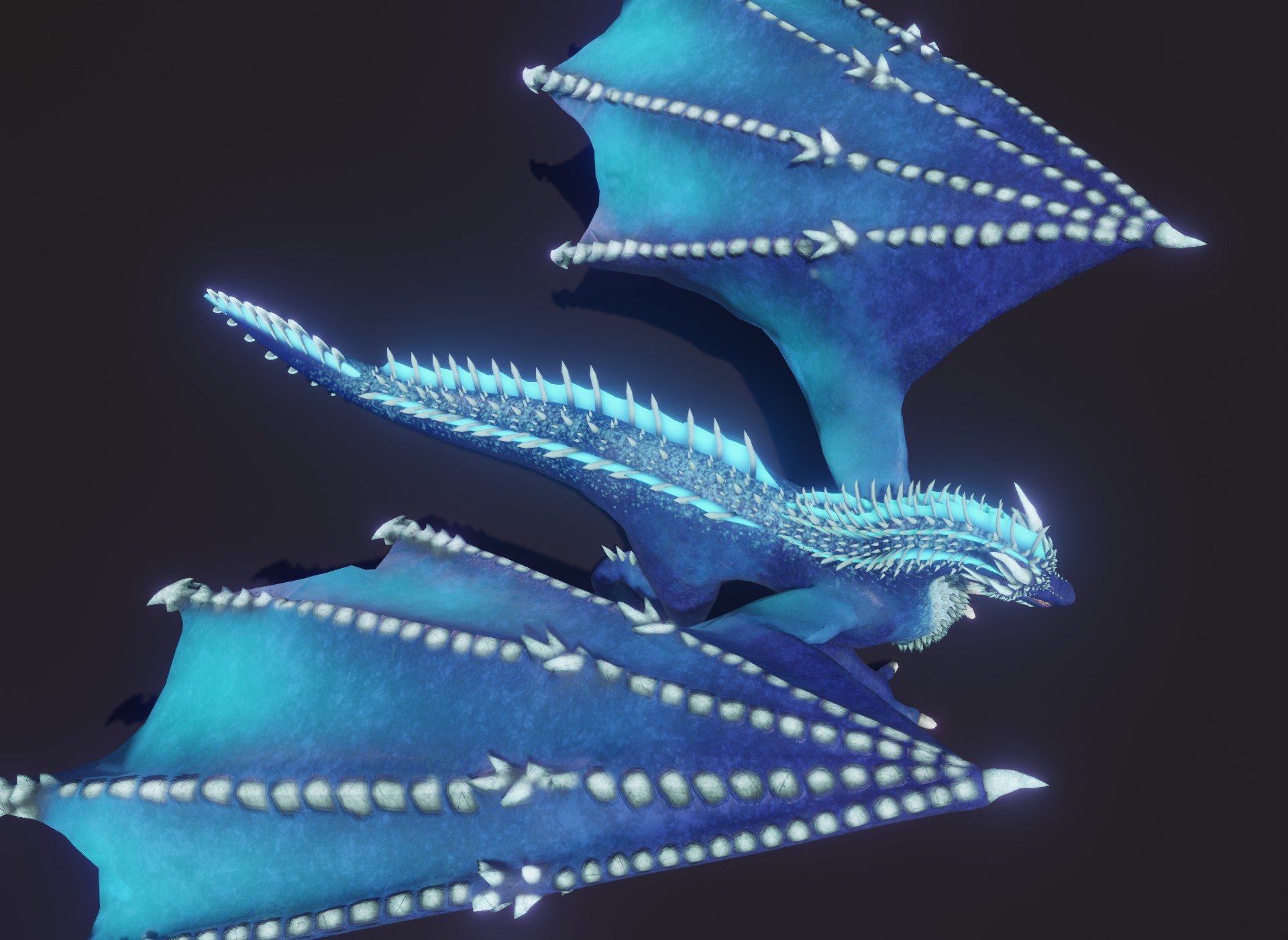 Realistic Blue Dragon Animated Low-Poly 3D Model by 3DDisco