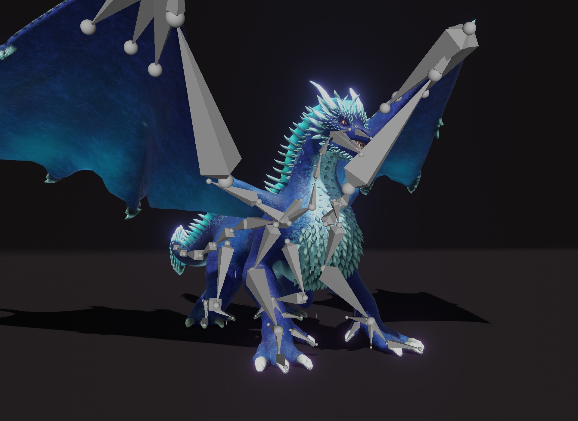 Realistic Blue Dragon Animated Low-Poly 3D Model by 3DDisco