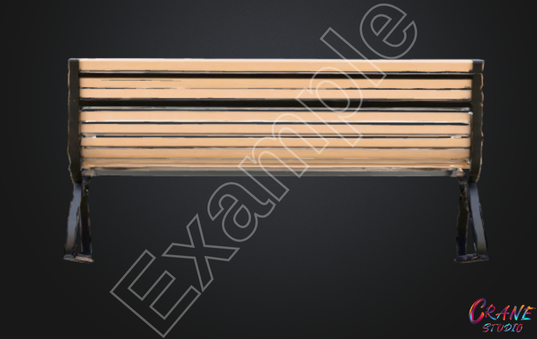 Modern Outdoor Bench – AAA Textures, Optimized Mesh by cranestudio