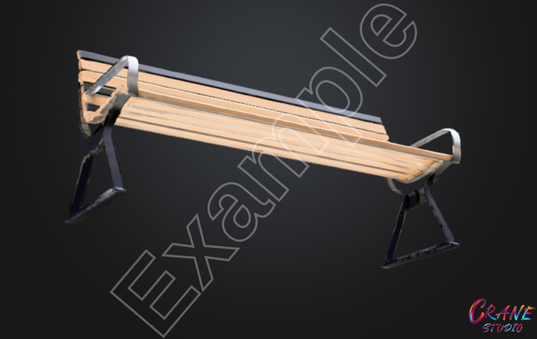 Modern Outdoor Bench – AAA Textures, Optimized Mesh by cranestudio