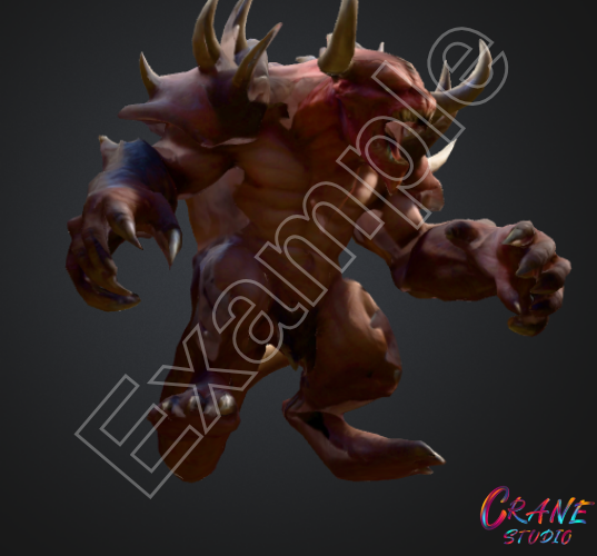 Low-Poly Cartoon Monster 3D Model – Game Ready, Optimized by cranestudio