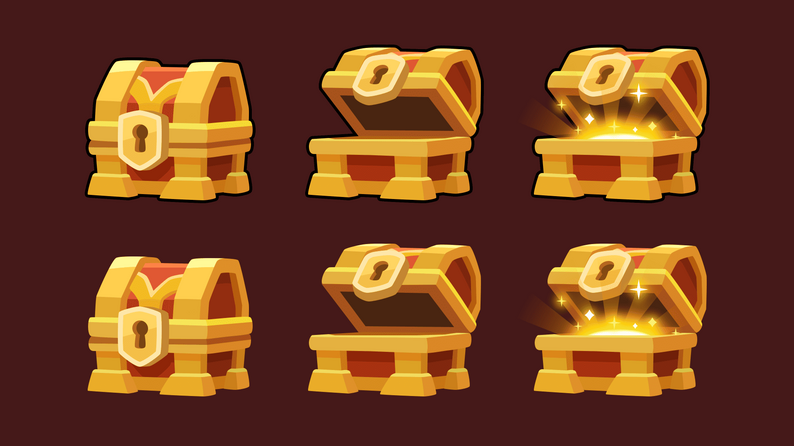 2D Icons - Fantasy Chest Gold by LAYERLAB