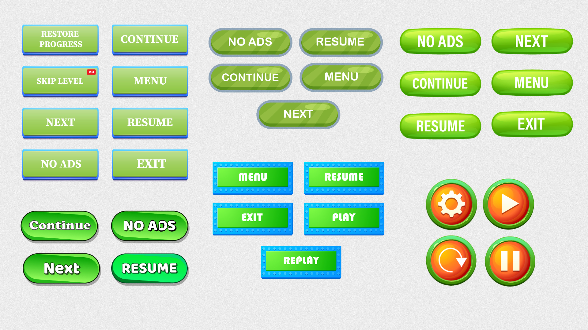 Casual Game UI Buttons Pack by AIRIDEV