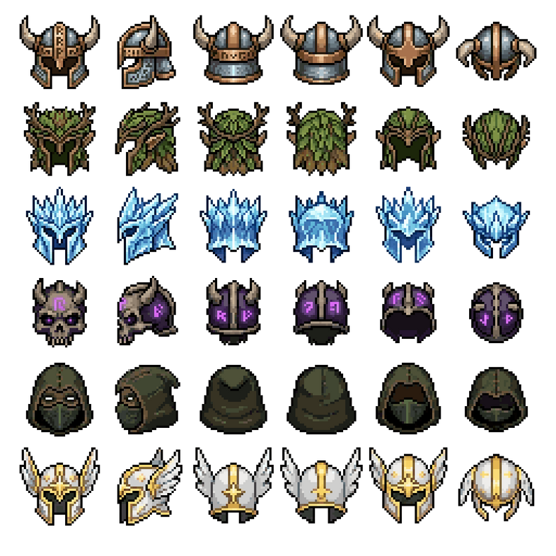 100+ RPG Hat Sprites Pixel Art Pack by Seveneves.ai