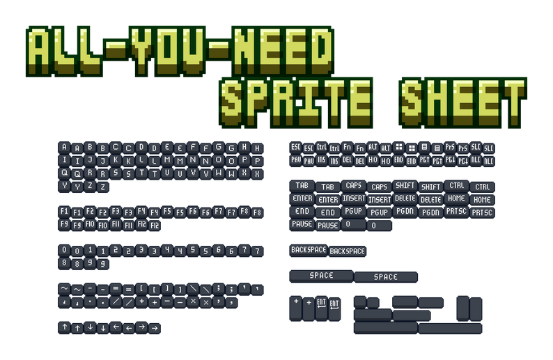 Pixel art Keyboard Keys by GleamyLeaf