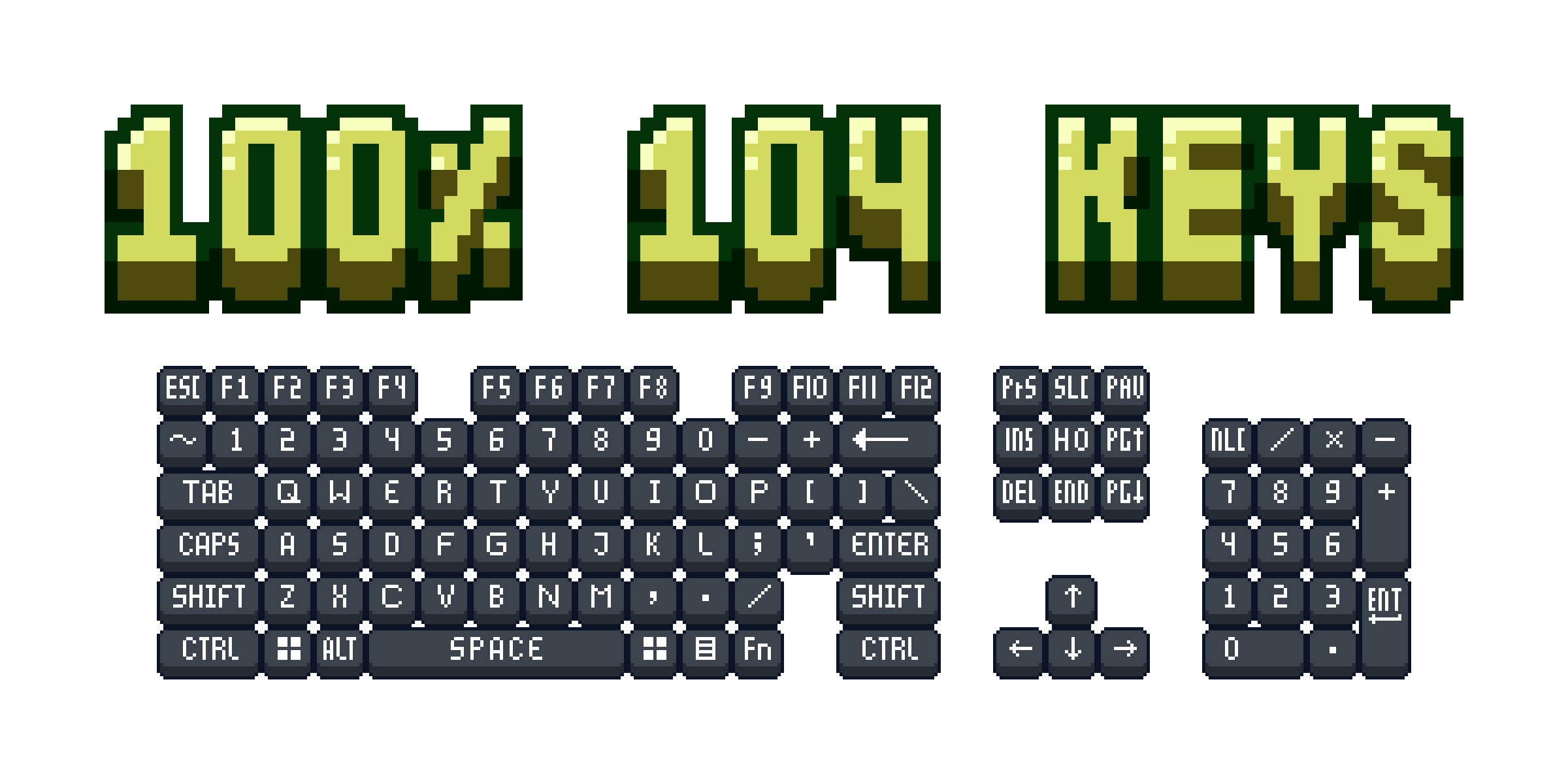 Pixel art Keyboard Keys by GleamyLeaf