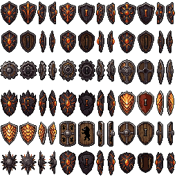 250+ RPG Shield Sprites Pixel Art Pack by Seveneves.ai
