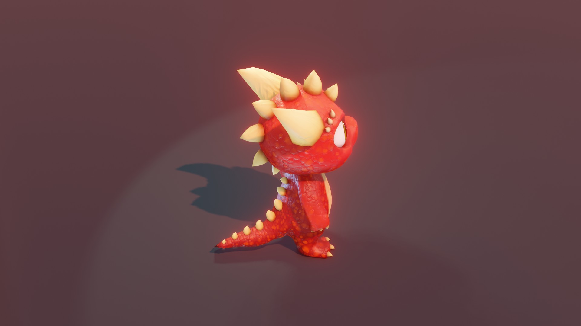 Cartoon Red Dinosaur 3D Model – Animated Character by 3DDisco