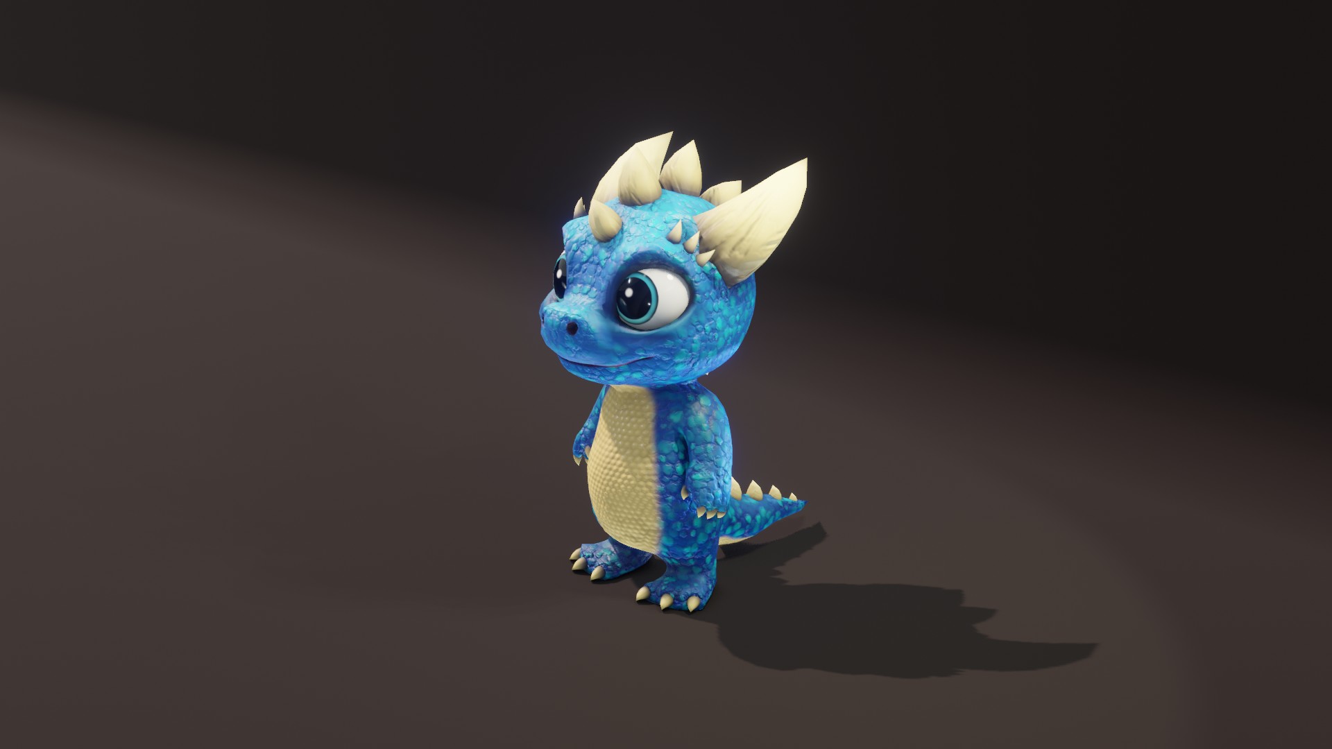 Cartoon Blue Dinosaur 3D Model – Animated Character by 3DDisco