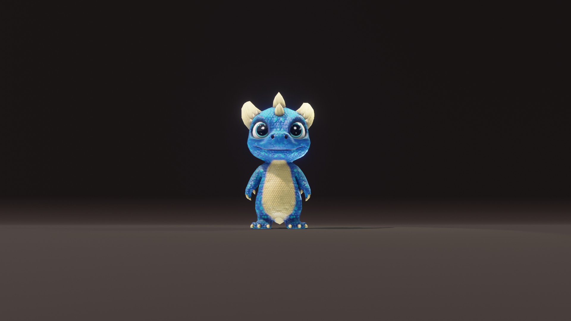 Cartoon Blue Dinosaur 3D Model – Animated Character by 3DDisco