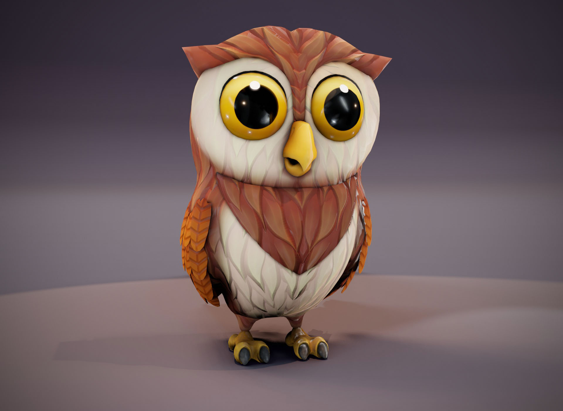 Cartoon Owl Animated 3D Model by 3DDisco