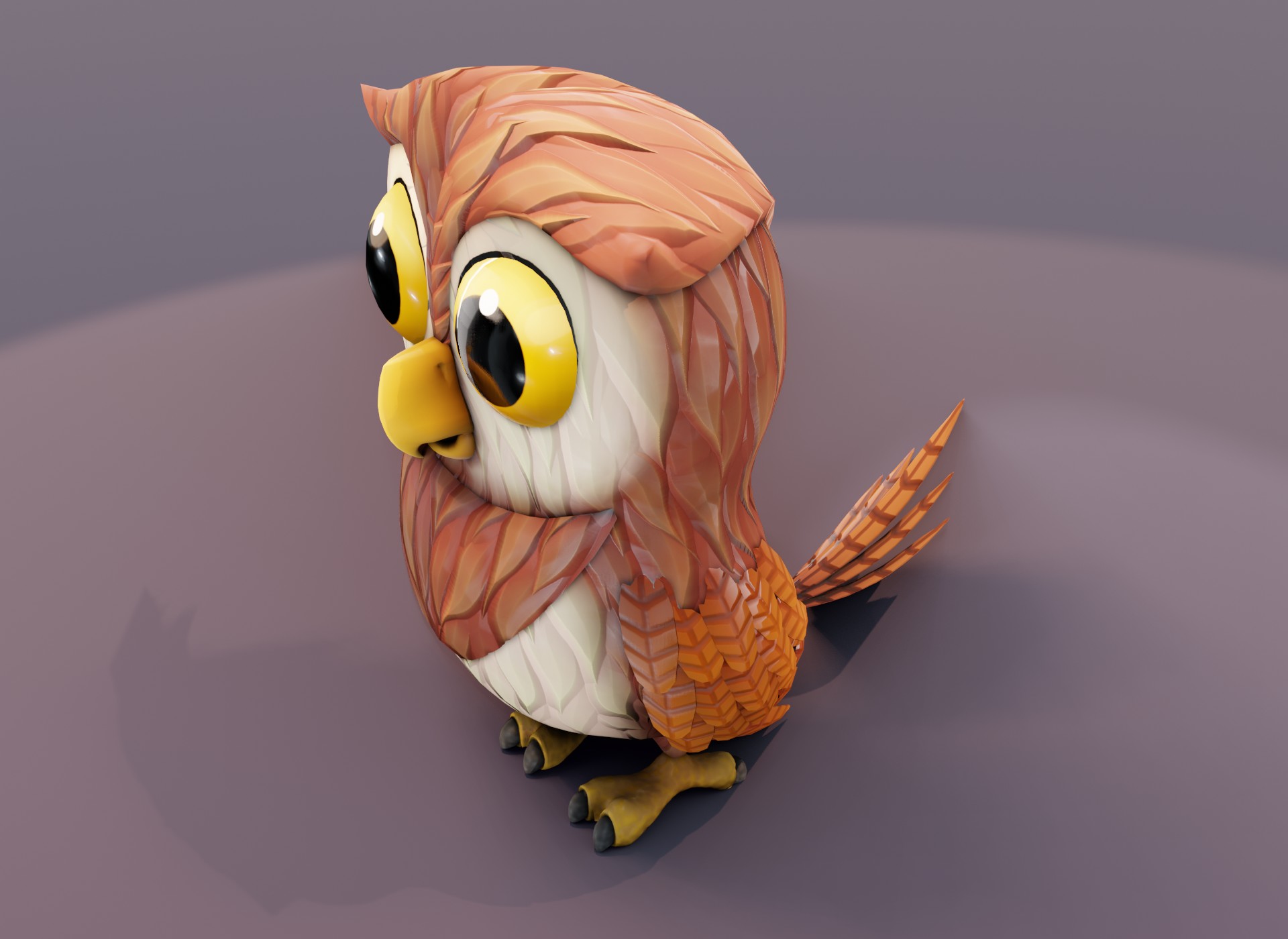 Cartoon Owl Animated 3D Model by 3DDisco