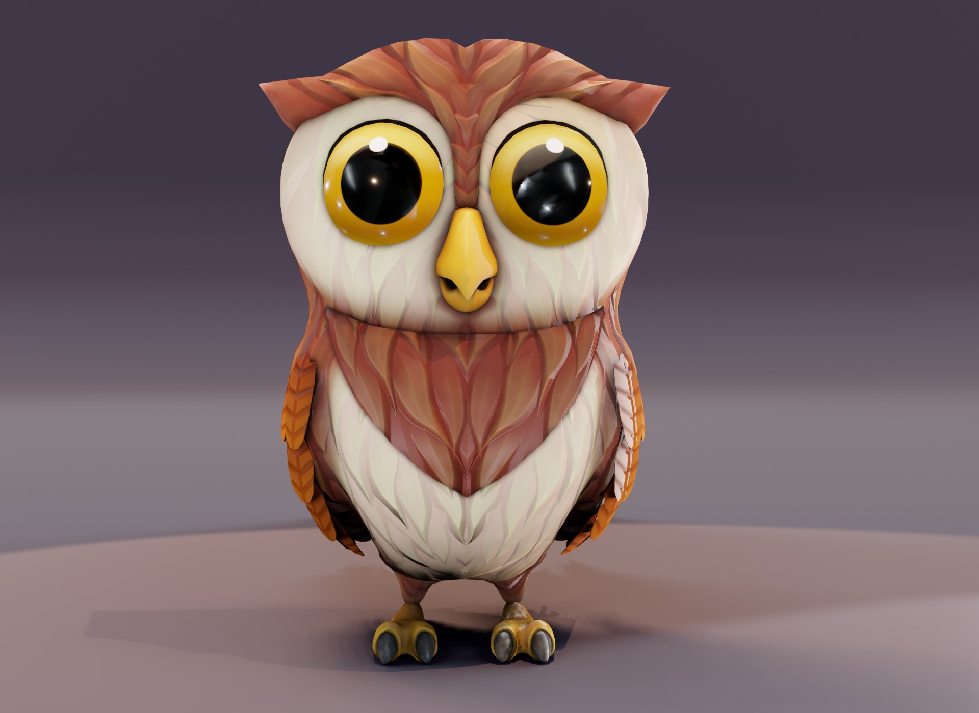 Cartoon Owl Animated 3D Model by 3DDisco