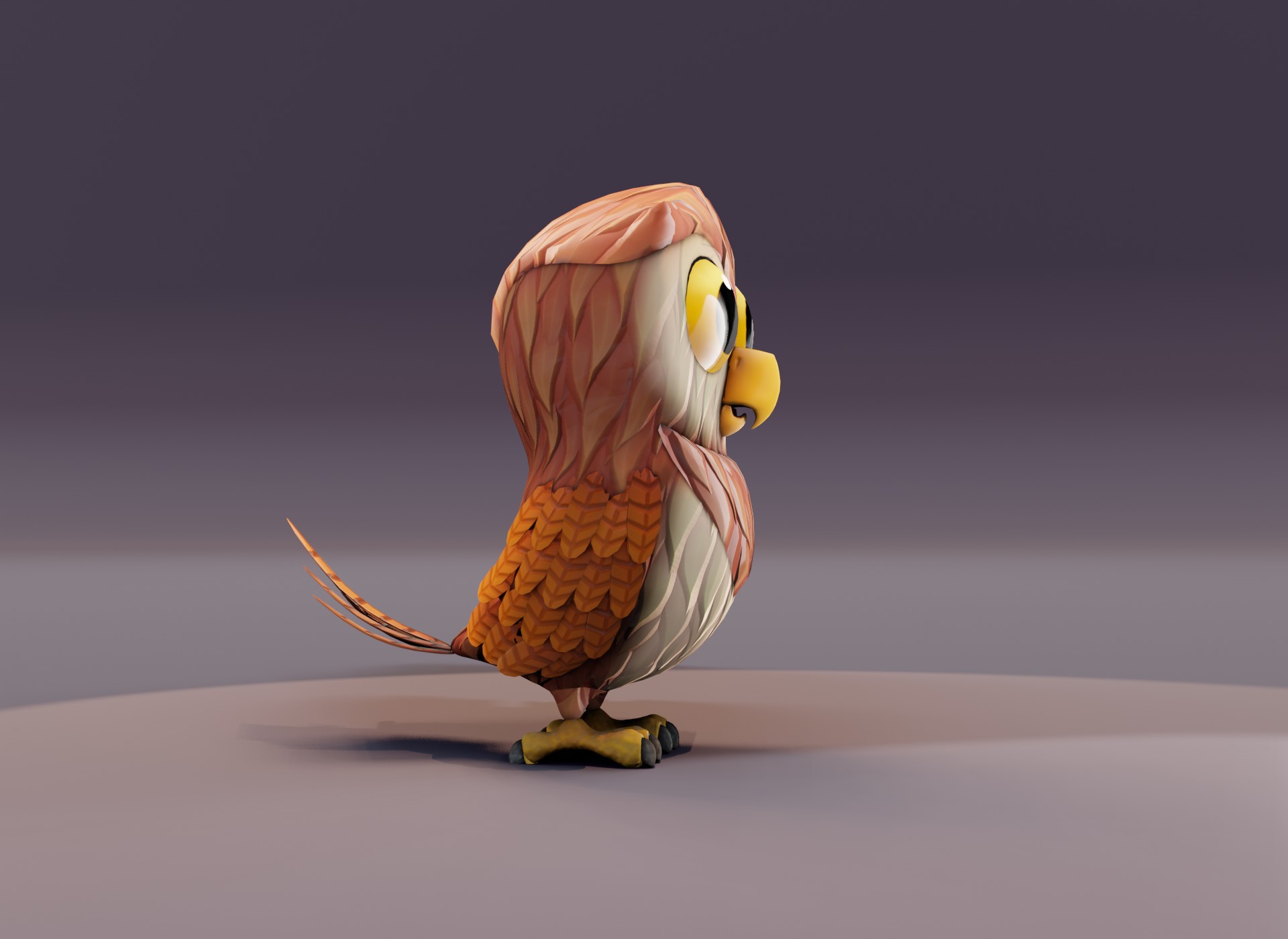 Cartoon Owl Animated 3D Model by 3DDisco