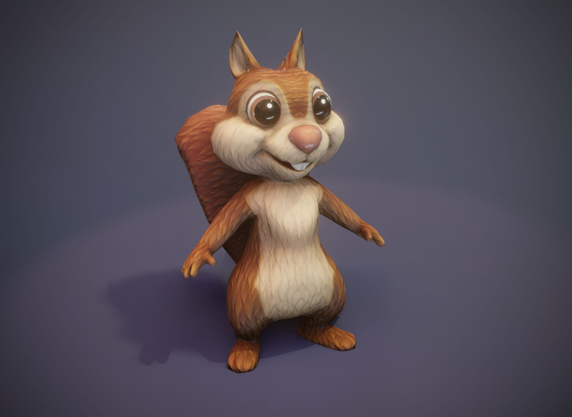 Cartoon Squirrel Animated 3D Model by 3DDisco