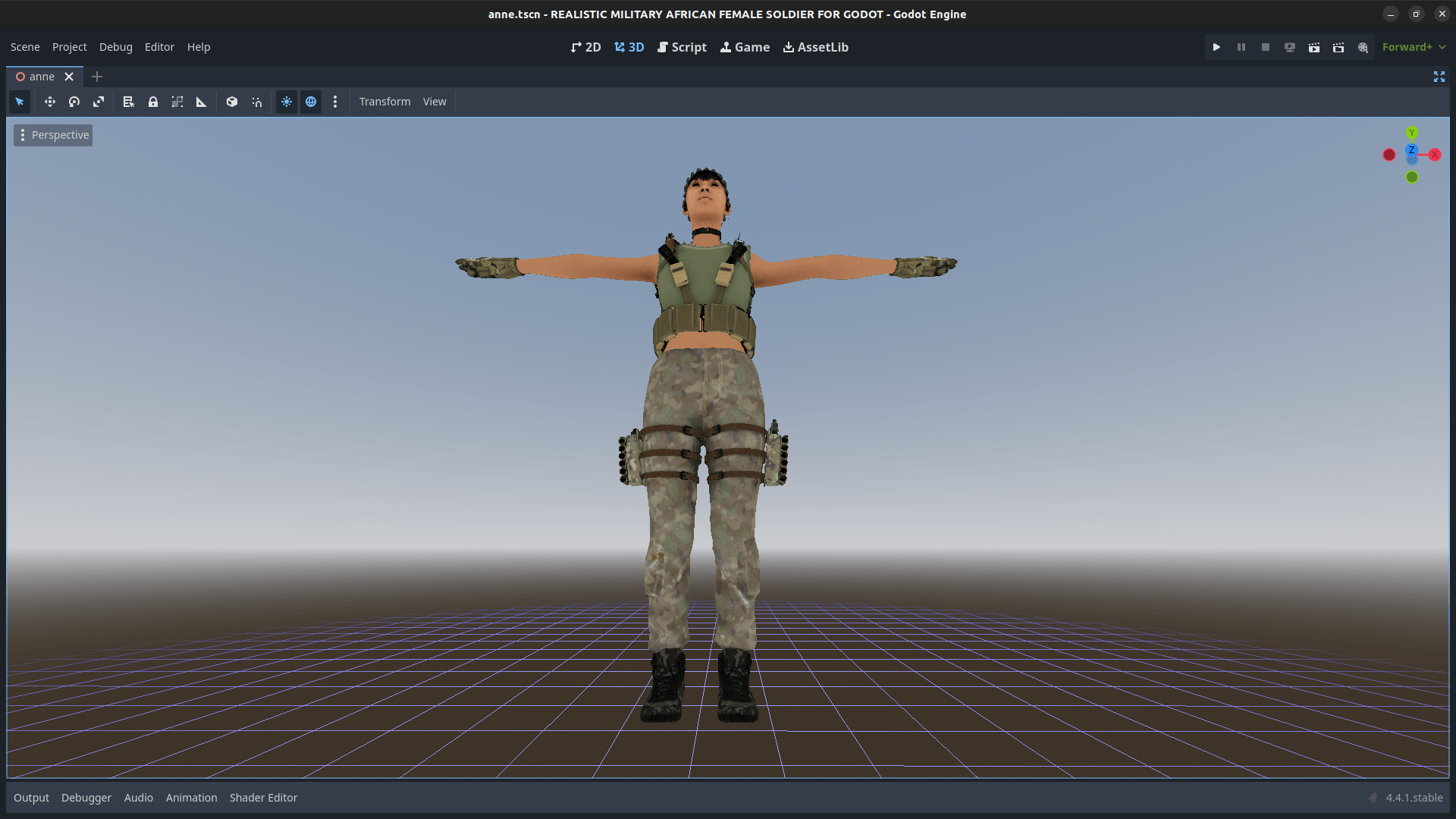 Realistic Military African Female Soldier For Godot by Console Art ...