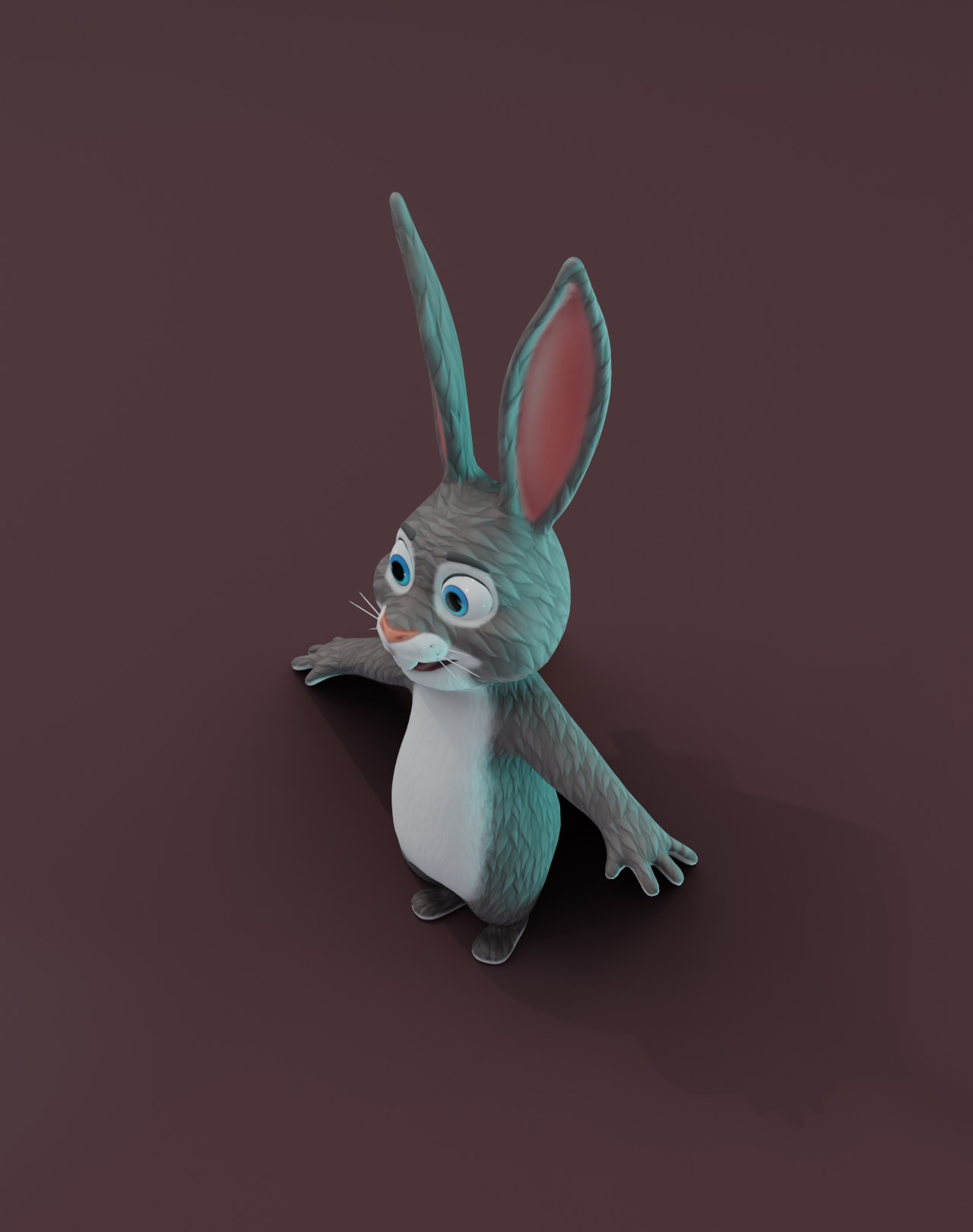 Cartoon Rabbit Animated 3D Model by 3DDisco