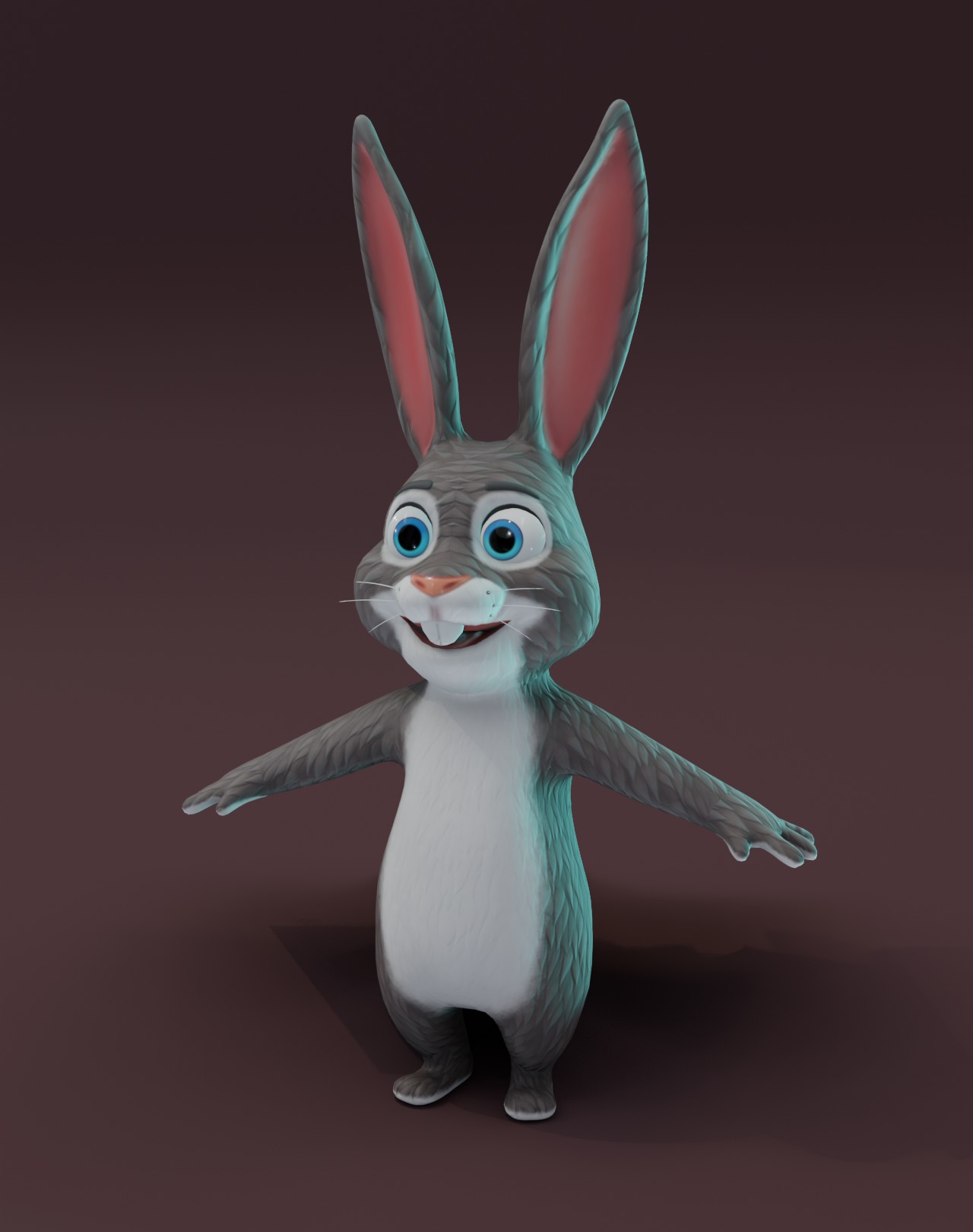 Cartoon Rabbit Animated 3D Model by 3DDisco