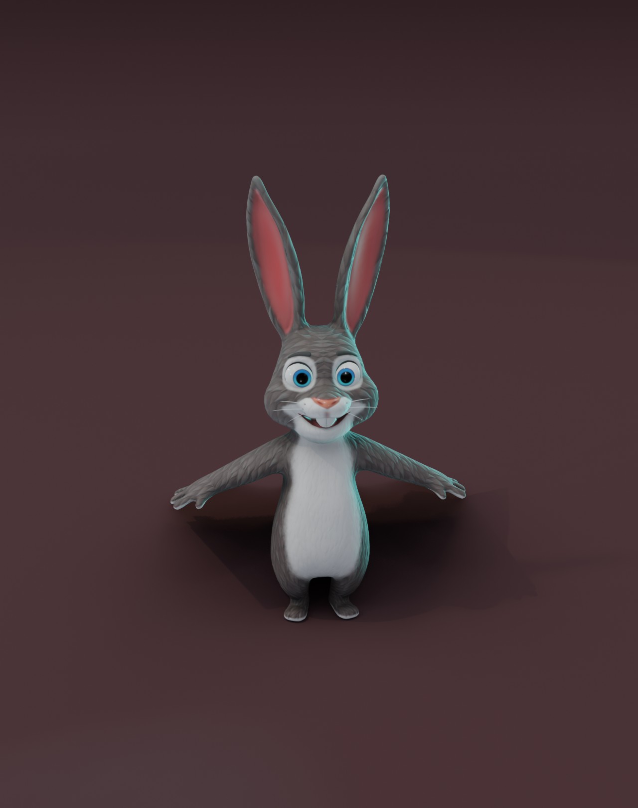 Cartoon Rabbit Animated 3D Model by 3DDisco