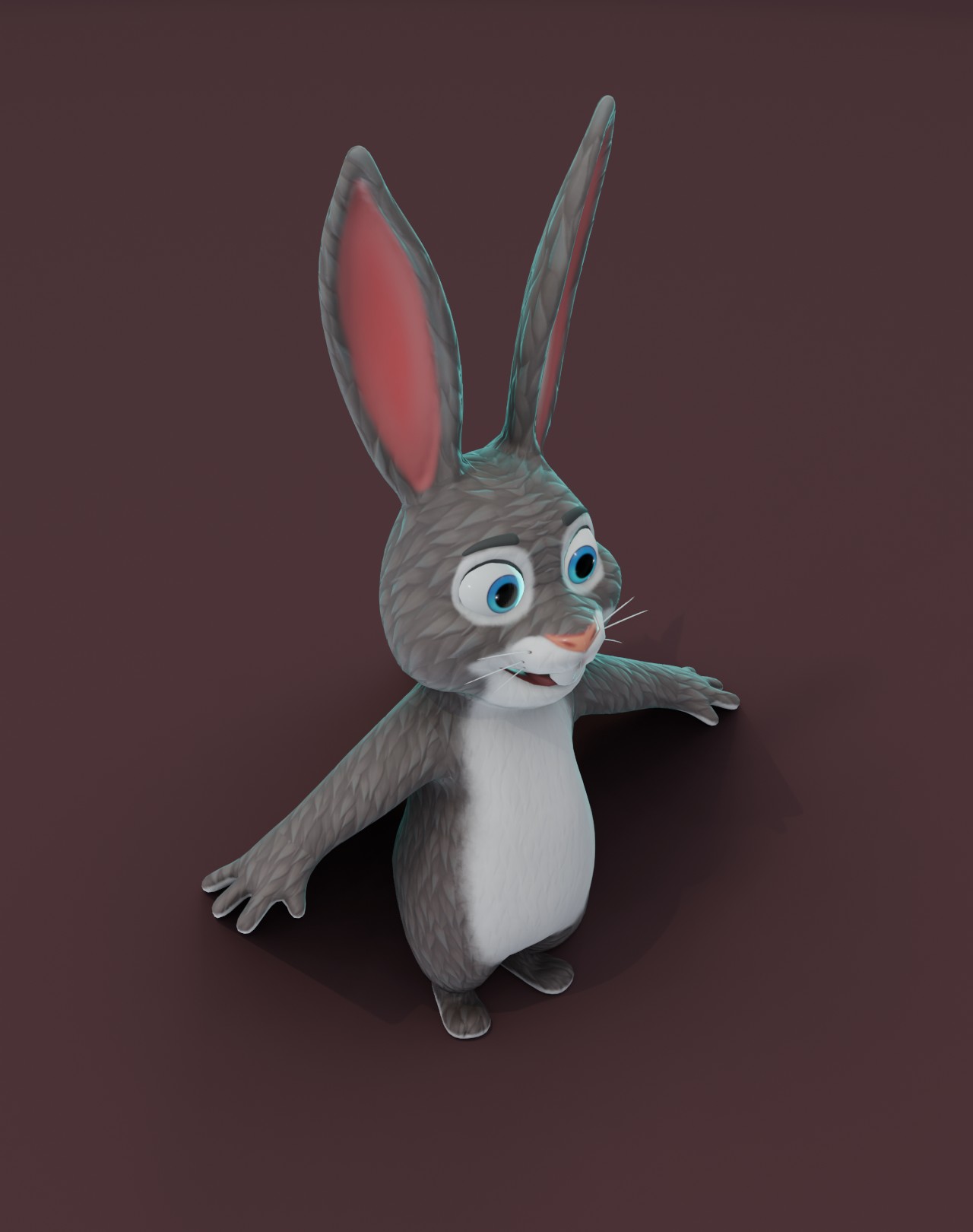 Cartoon Rabbit Animated 3D Model by 3DDisco