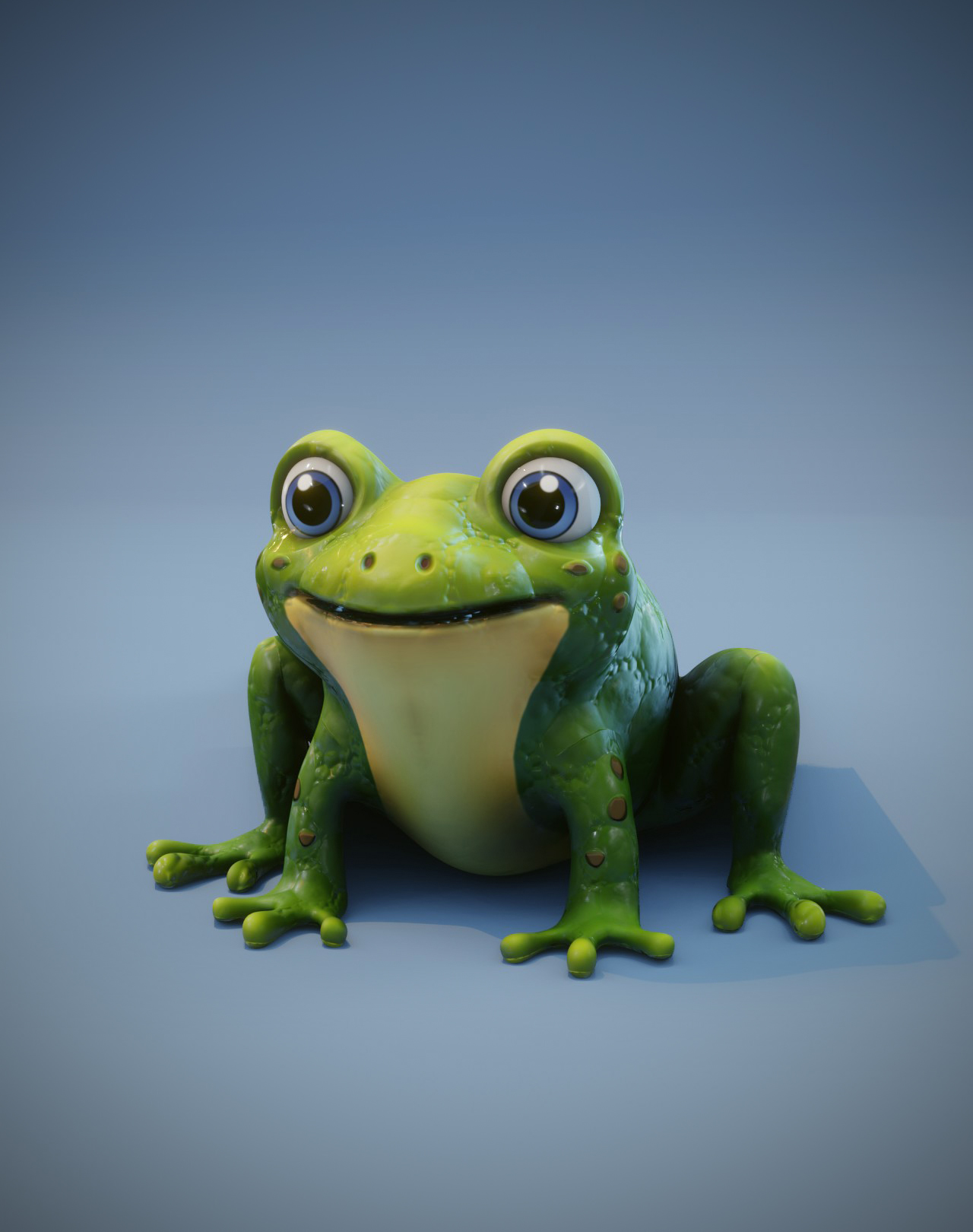 Cartoon Frog Animated 3D Model by 3DDisco