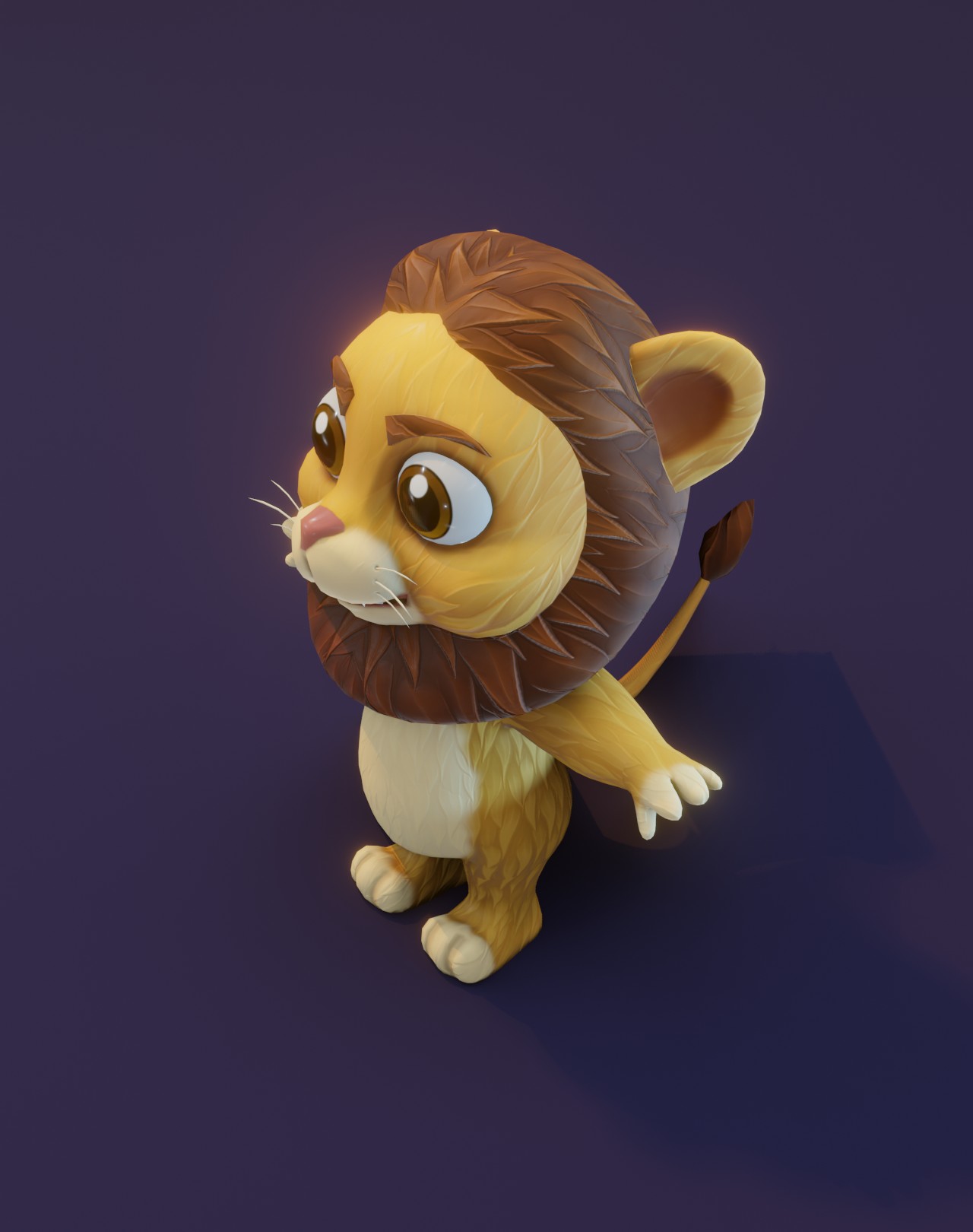 Cartoon Lion Animated 3D Model by 3DDisco