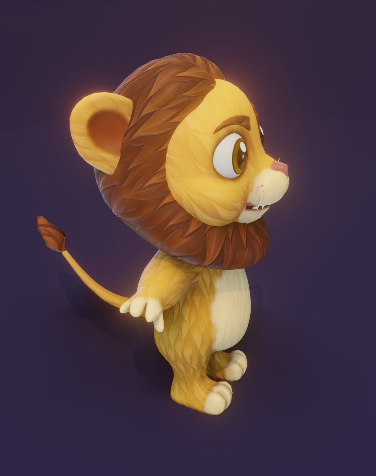 Cartoon Lion Animated 3D Model by 3DDisco