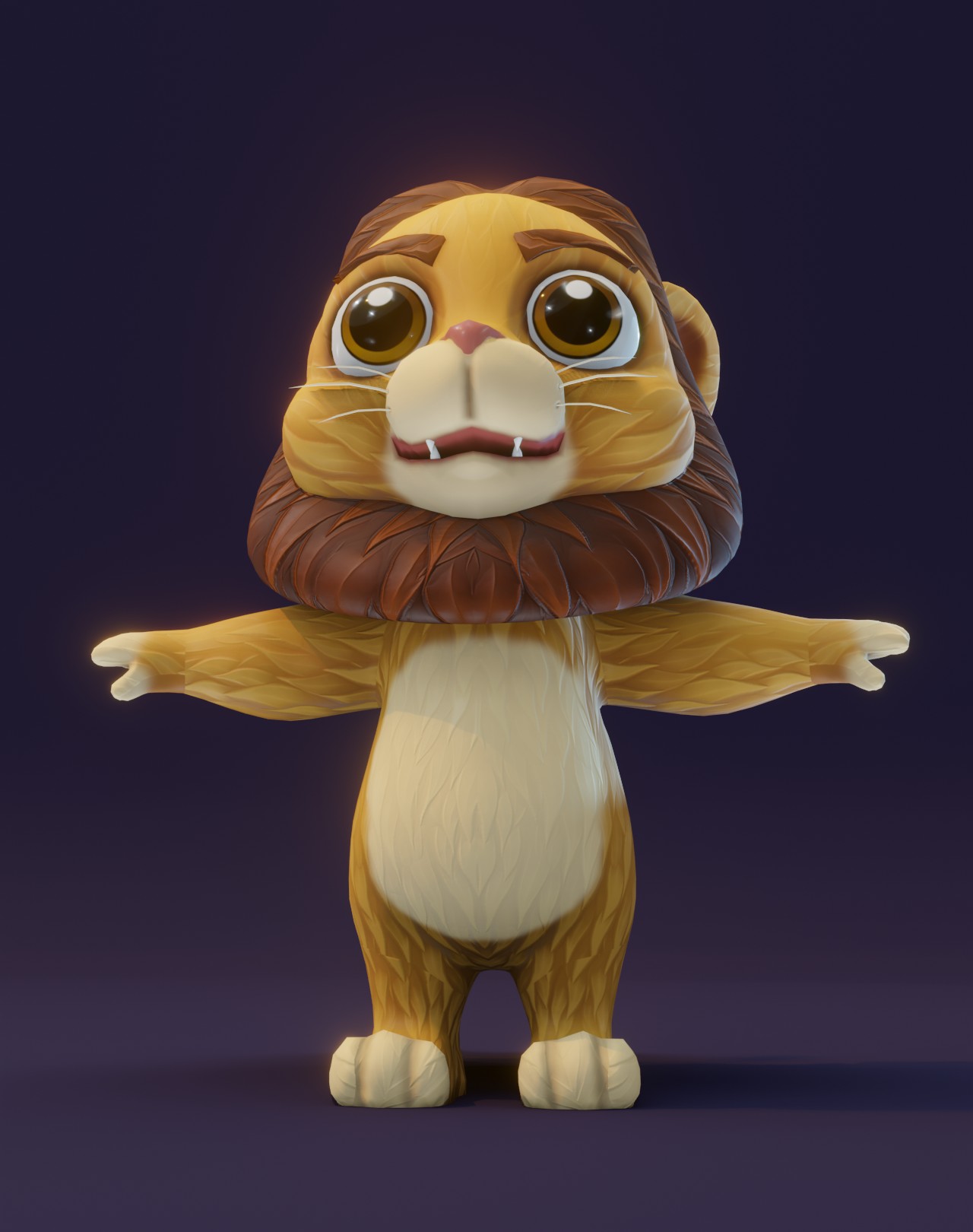 Cartoon Lion Animated 3D Model by 3DDisco