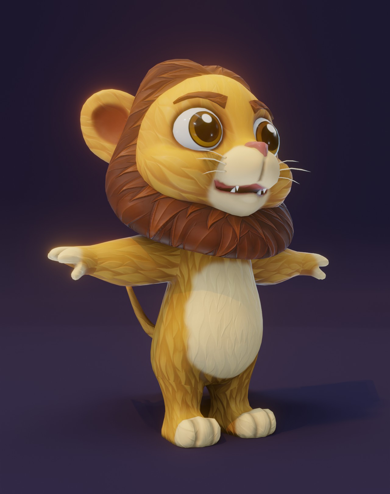 Cartoon Lion Animated 3D Model by 3DDisco