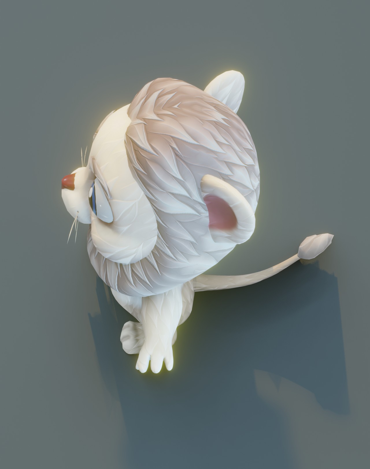 Cartoon White Lion Animated 3D Model by 3DDisco
